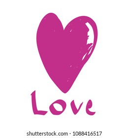 Pink Love Heart Vector Stock Vector (Royalty Free) 1088416517 ...