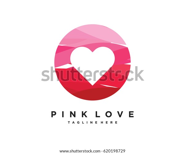 Pink Love Logo Template Design Stock Vector (Royalty Free) 620198729 ...