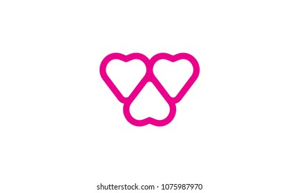 Pink Love Shape Logo Stock Vector (Royalty Free) 1075987970 | Shutterstock