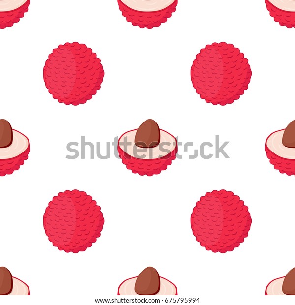 Pink Lychee Tropical Exotic Fruit Seamless Stock Vector (Royalty Free ...