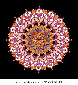 Pink Mandala Art Vector 1 Stock Vector (Royalty Free) 2192979719 ...