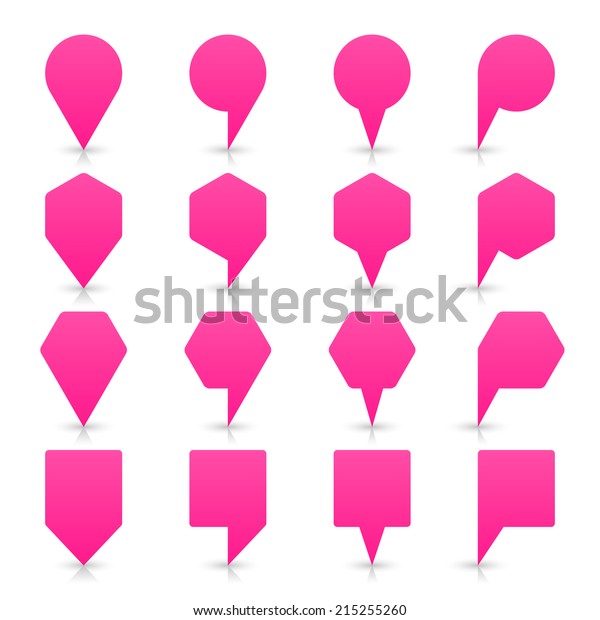 Pink Map Pin Sign Location Icon Stock Vector (Royalty Free) 215255260 ...