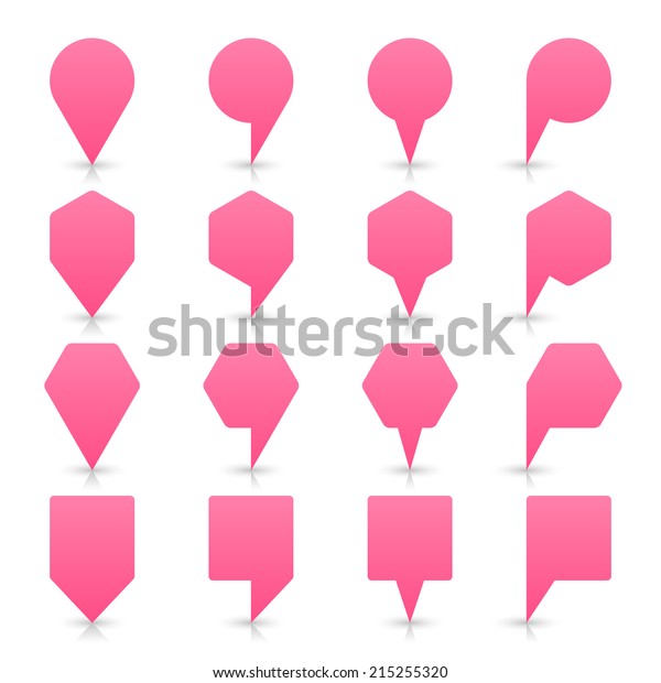 Pink Map Pin Sign Location Icon Stock Vector (Royalty Free) 215255320 ...
