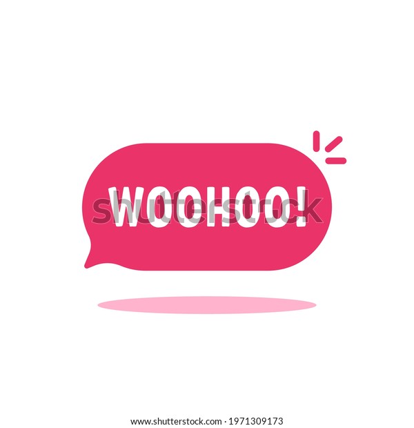 Pink Message Icon Woohoo Popup Bubble Stock Vector (Royalty Free ...