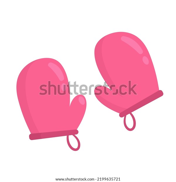Pink Mittens Flat Vector Illustration Logo Stock Vector (Royalty Free ...