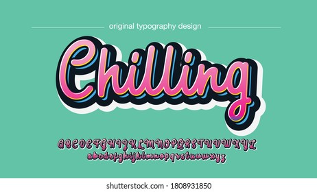 Pink Modern Cursive Artistic Font Typography: เวกเตอร์สต็อก (ปลอดค่า ...