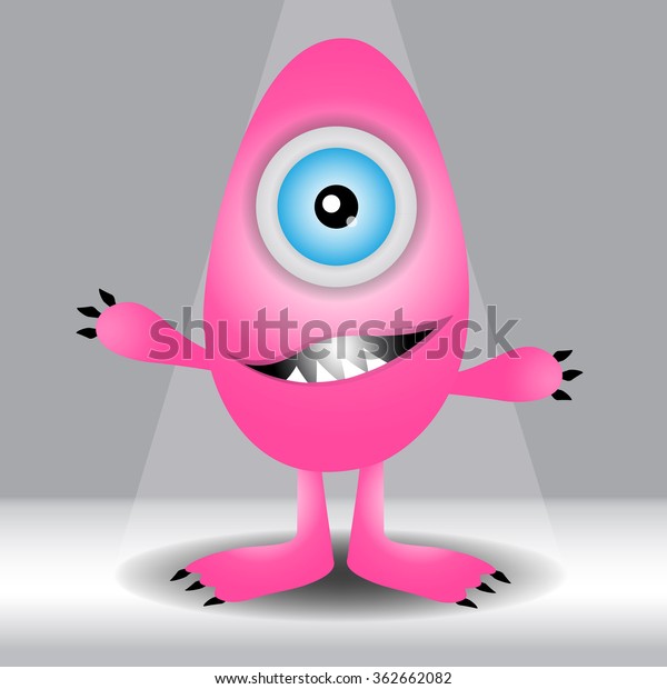 Pink Monster Cartoon Vector Illustrationvector Iconcartoon Stock Vector ...