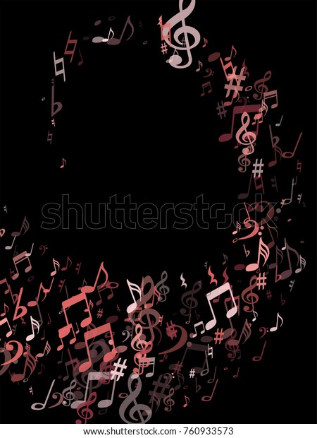Pink Musical Notes Flying Isolated On: เวกเตอร์สต็อก (ปลอดค่าลิขสิทธิ์ ...