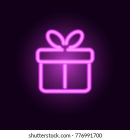 Pink Neon Gift Box Vector Realistic Stock Vector (Royalty Free ...