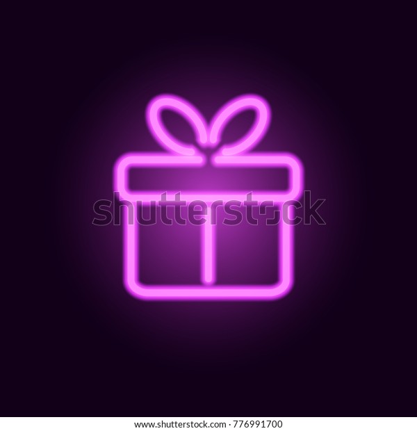 Pink Neon Gift Box Vector Realistic Stock Vector (Royalty Free ...