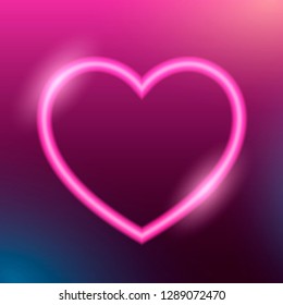 Pink Neon Heart Stock Vector (Royalty Free) 1289072470 | Shutterstock