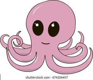 Pink Octopus Stock Vector (Royalty Free) 674106457 | Shutterstock