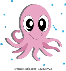 Pink Octopus On White Background Abstract Stock Vector (Royalty Free ...