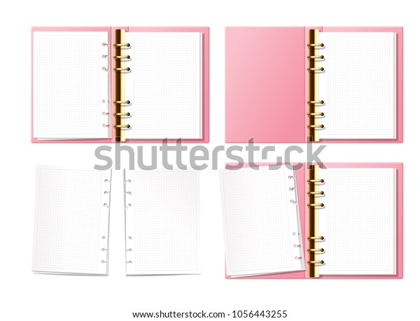 Pink Open Notebook Bullet Journal Planner Stock Vector (Royalty Free ...