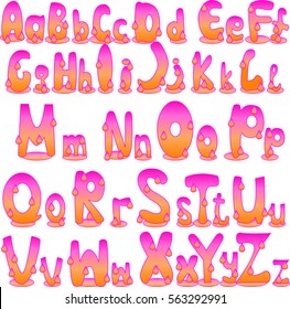 Pink Orange Alphabet Vector Stock Vector (Royalty Free) 563292991 ...