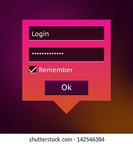 Pink Orange Login Form Stock Vector (Royalty Free) 142546384 | Shutterstock