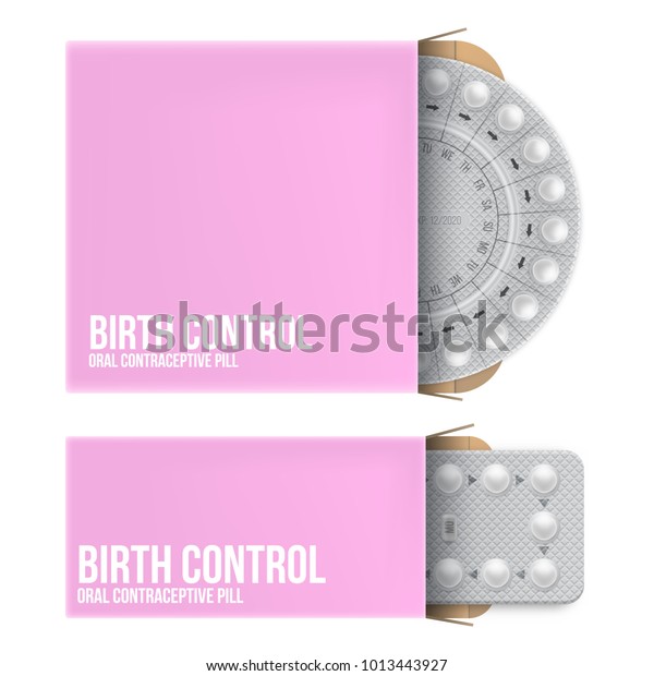 Pink Packaging Birth Control Pills Contraceptive Stock Vector (Royalty ...