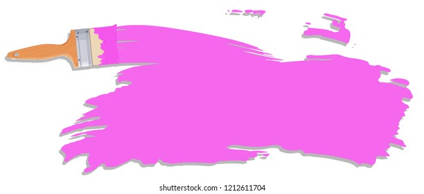 Pink Paint Brush Stroke Illustration Stock Vector (Royalty Free ...
