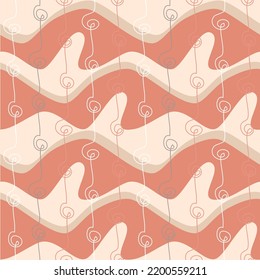 Pink Pastel Colorless Seamless Pattern Hand Stock Vector (Royalty Free ...