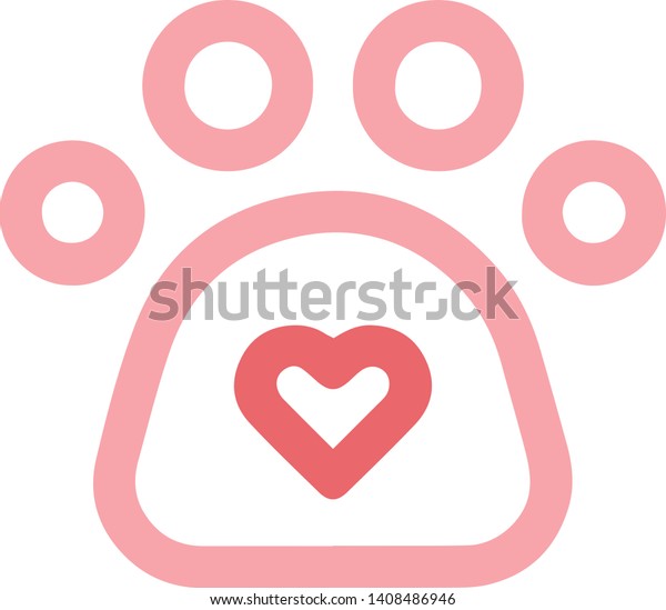 Pink Paw Icon Trendy Flat Style Stock Vector (Royalty Free) 1408486946 ...