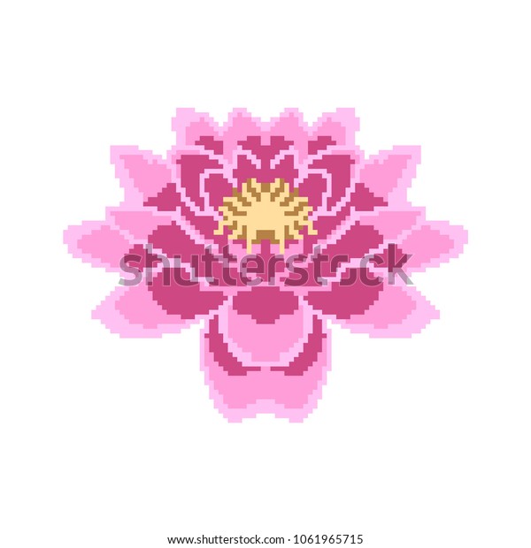 Pink Pixel Lotus Flower Isolated Stock Vector (Royalty Free) 1061965715 ...
