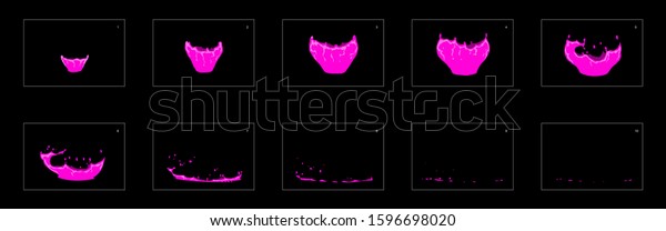 Pink Poison Splashes Animation Sprite Sheet Stock Vector (Royalty Free ...