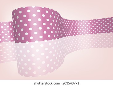 Pink Polka Dot Ribbon 3d Stock Vector (Royalty Free) 205036255 ...