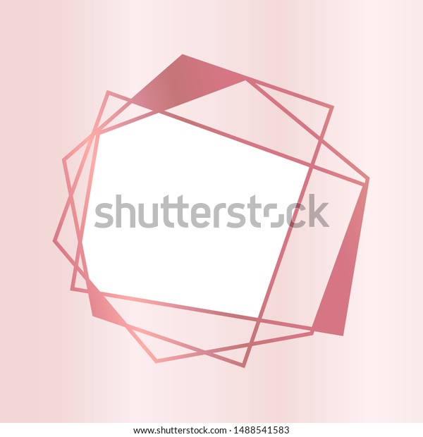 Pink Polygonal Triangle Background Border Frame Stock Vector (Royalty ...