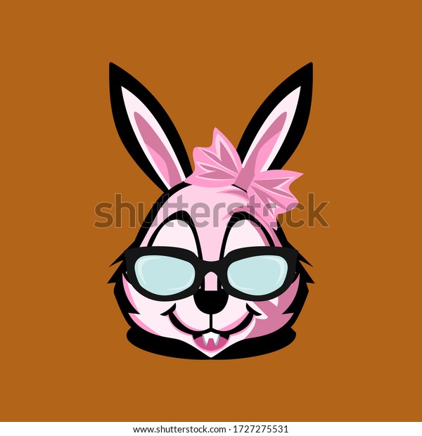 Pink Rabbit Head Mascot Logo Stock Vector (Royalty Free) 1727275531 ...