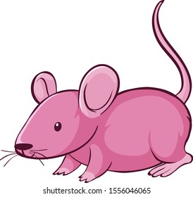 Pink Rat On White Background Illustration Stock Vector (Royalty Free ...