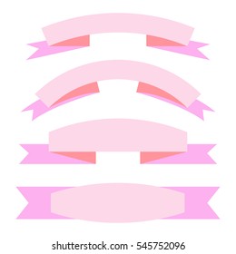 Set Light Pink Ribbon Banners Vector Stock Vector (Royalty Free ...
