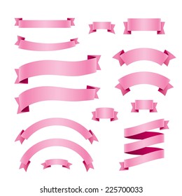 Pink Ribbon Set Stock Vector (Royalty Free) 225700033 | Shutterstock