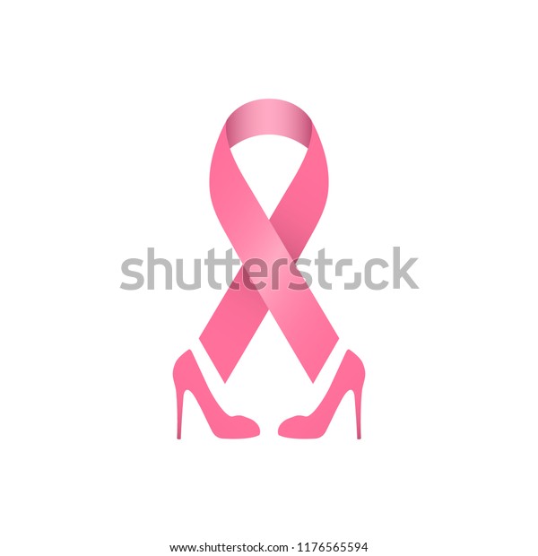 Pink Ribbon Vector Pink High Heels Stock Vector (Royalty Free ...