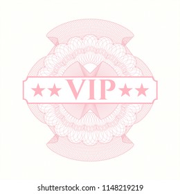 Pink Rosette Linear Illustration Text Vip Stock Vector (Royalty Free ...