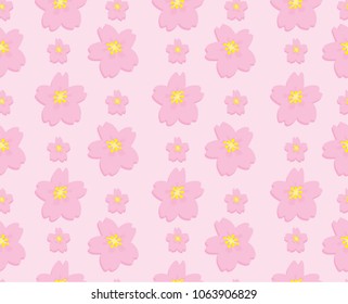 Pink Sakura Flower Seamless Pattern Stock Vector (Royalty Free ...