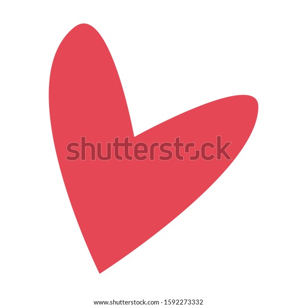 Pink Sharp Asymmetrical Heart Isolated On Stock Vector (Royalty Free ...