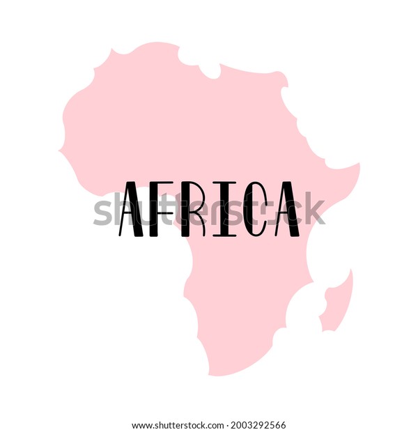 Pink Silhouette Geographical Map African Continent Stock Vector ...