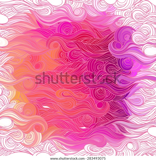 Pink Sky Vector Color Abstract Handdrawn Stock Vector (Royalty Free ...