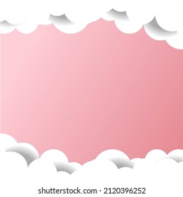 Pink Sky White Clouds Background Border Stock Vector (Royalty Free ...