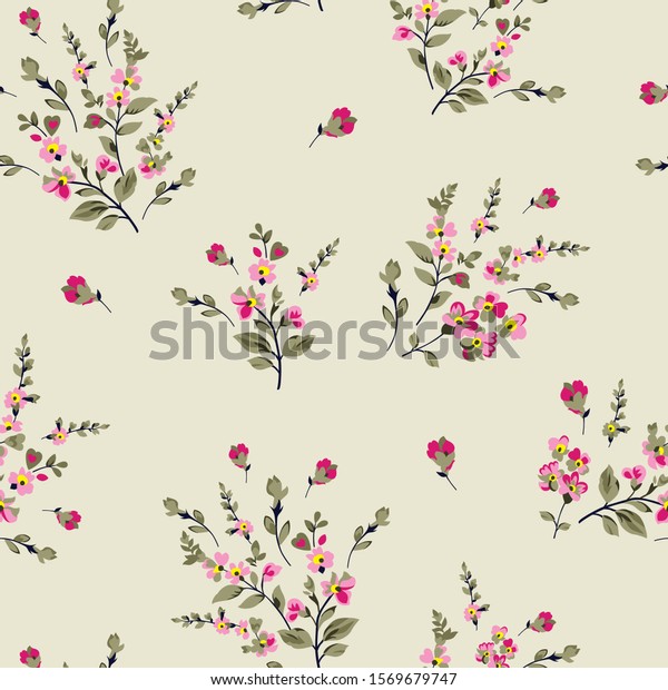 Pink Small Flower Bunches Pattern On Stock Vector (Royalty Free) 1569679747
