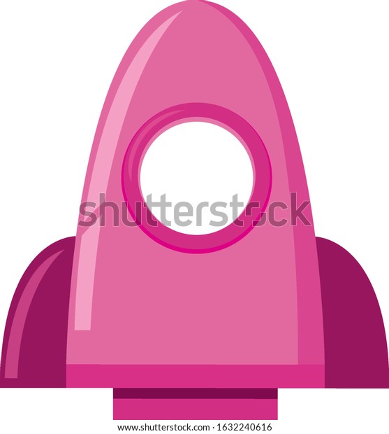 Pink Spaceship On White Background Illustration Stock Vector (Royalty ...