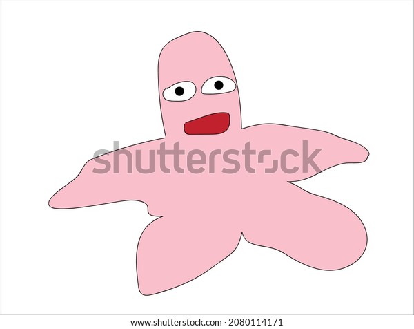 Pink Star Cartoon Character Vector Stock Vector (Royalty Free ...