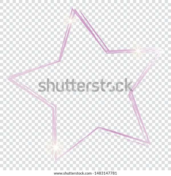 Pink Star Frame On Transparent Background Stock Vector (Royalty Free ...