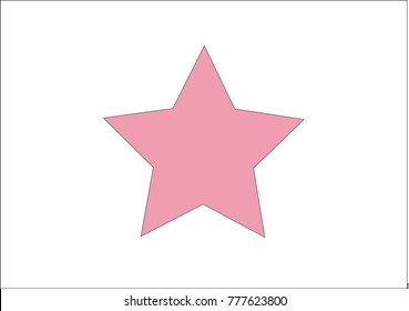 Pink Star Icon On White Background Stock Vector (Royalty Free ...