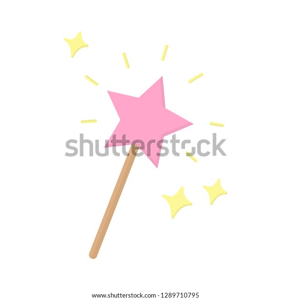 Pink Star Shaped Magic Wand Shiny Stock Vector (Royalty Free) 1289710795