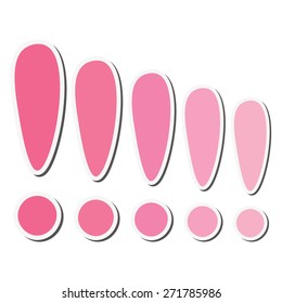 Pink Sticker Exclamation Marks Set Stock Vector (Royalty Free) 271785986