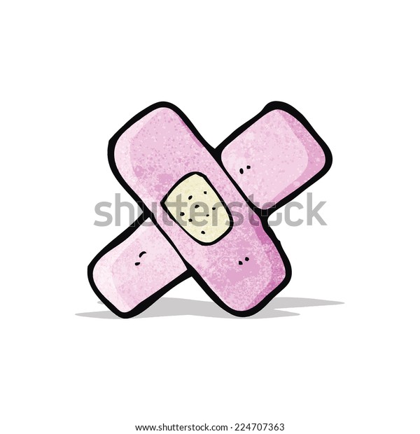 Pink Sticking Plaster Cartoon Stock Vector (Royalty Free) 224707363