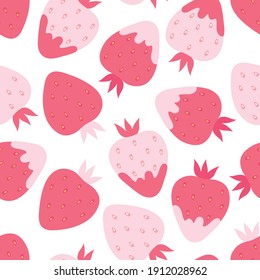 Pink Strawberry Cream Seamless Pattern Background Stock Vector (Royalty ...