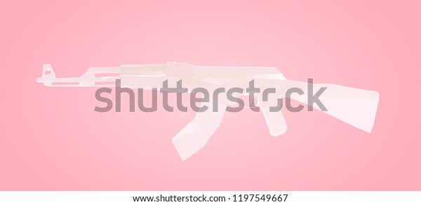 Pink Submachine Kalashnikov Ak47 Vector Illustration Stock Vector ...