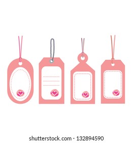 Pink Tags Set On White Background Stock Vector (Royalty Free) 132894590 ...
